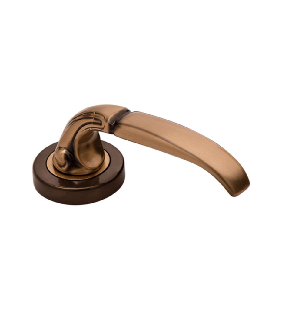 Divine on Round Rose Antique Gold Brass Door Lever Handle Classic on ...